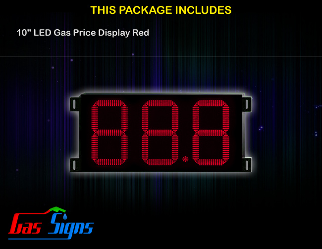 LED Gas Price Display 10 inch - 88.8 Red Sign | 10" Gas Price LED Signs ...