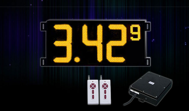 Gas Price LED Sign (Digital) 8 Inch Amber (Yellow) with 3 Large Digits ...